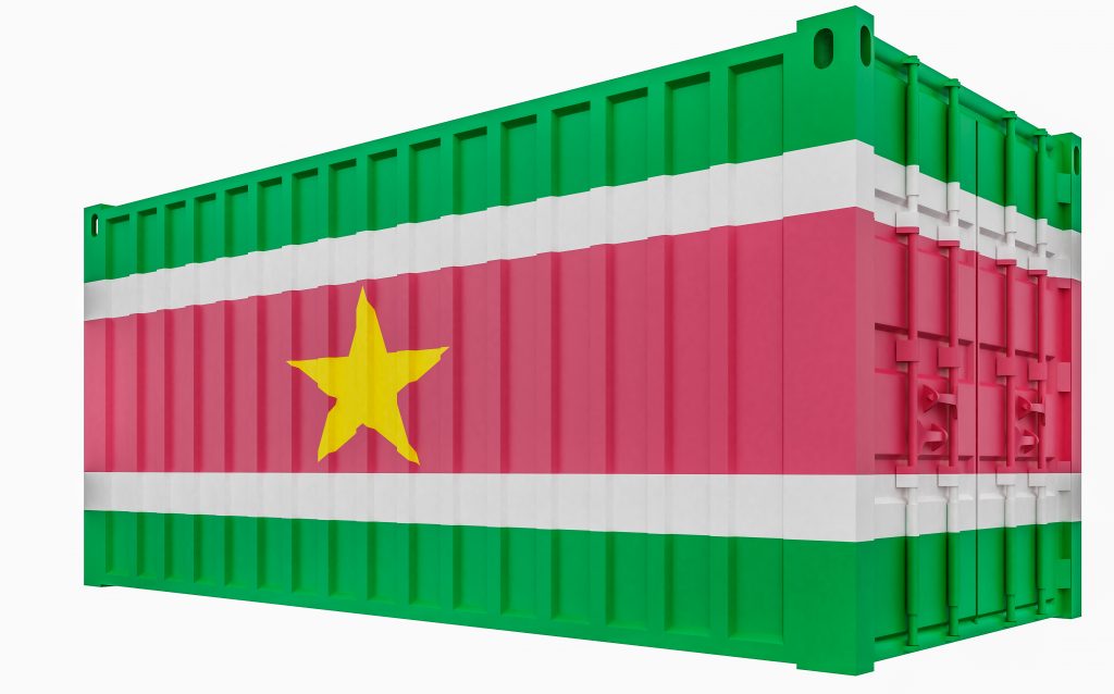 3D Illustration of Cargo Container with Suriname Flag - Cargomax ...